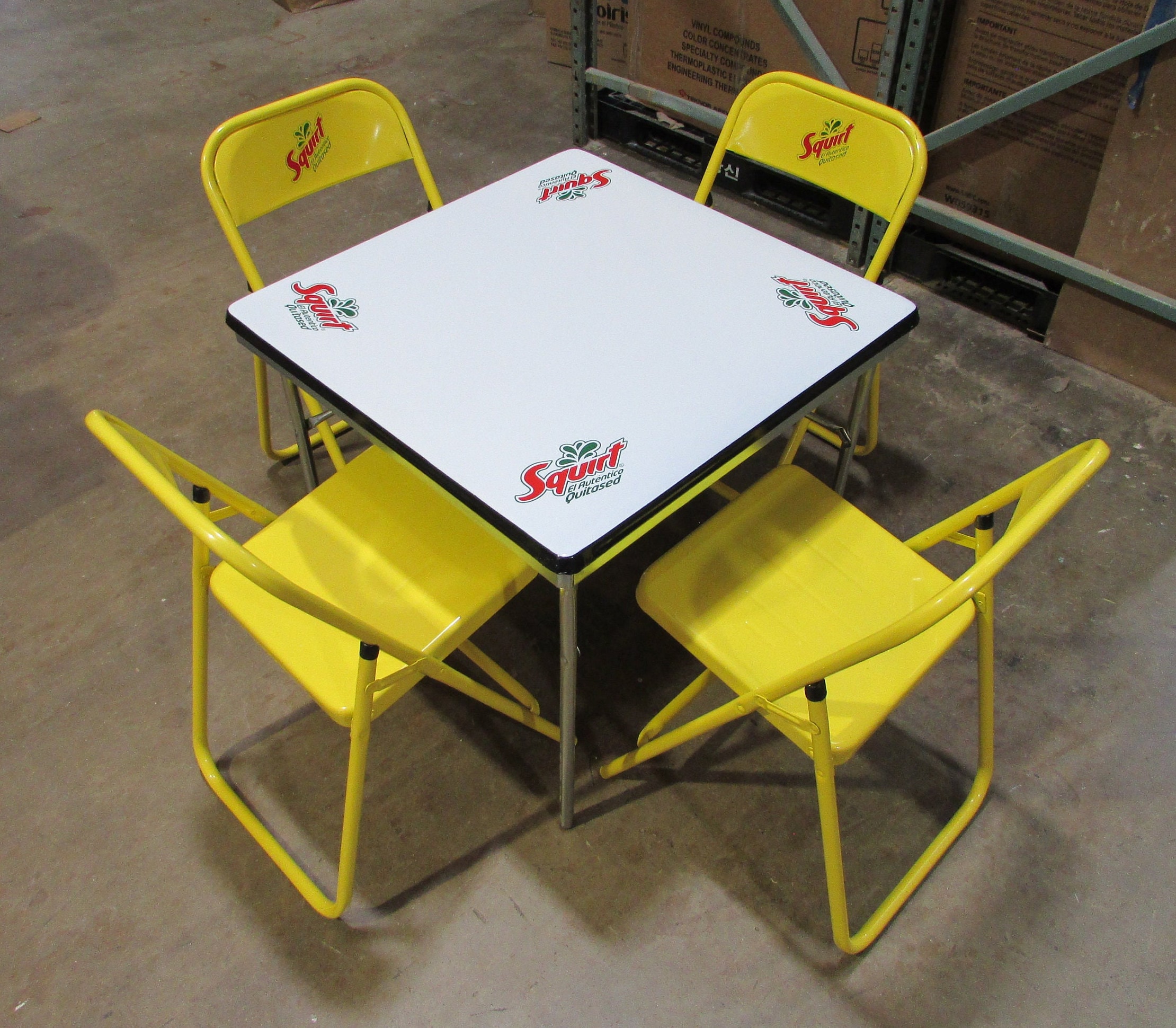 Squirt Complete Metal Table and 4 Chairs porcelain mexican restaurant bar 30x30 man Cave patio Furniture food Truck Furniture Etsy
