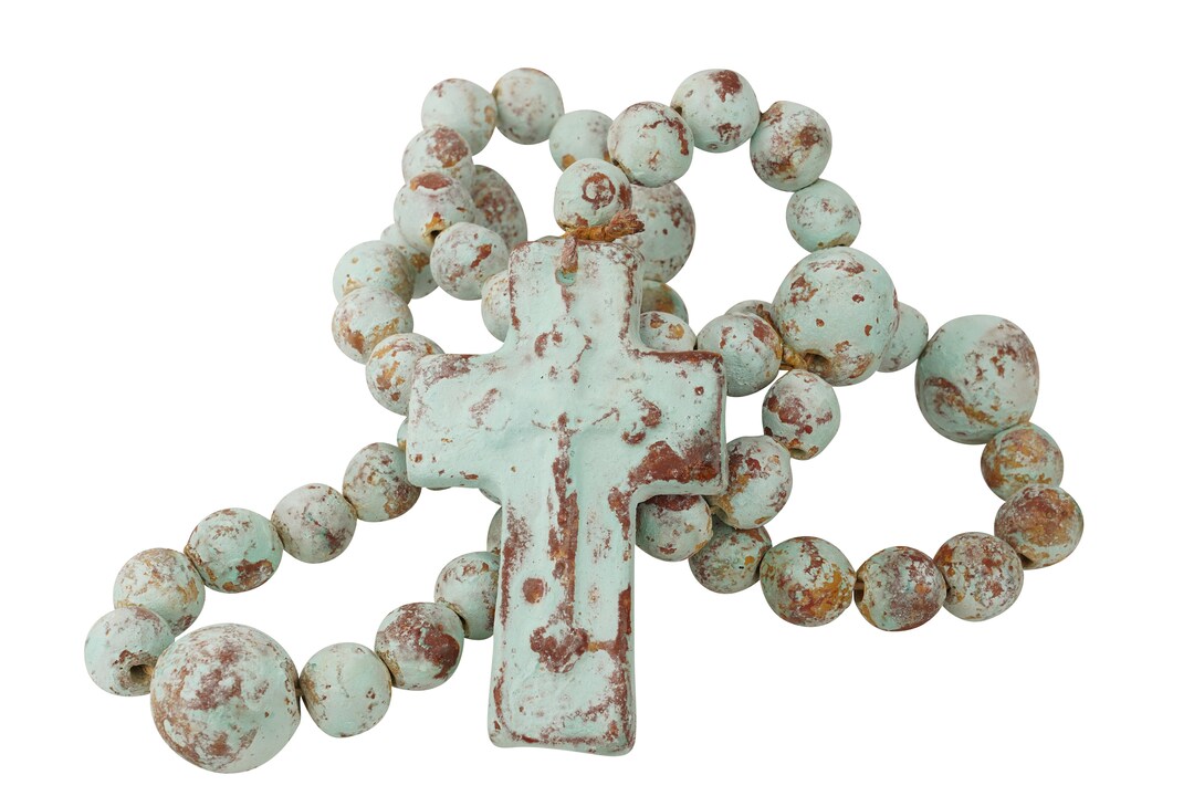 Hope Clay Rosary-wh-beads-gorgeous-turquoise-xlg-54 Inches Long ...