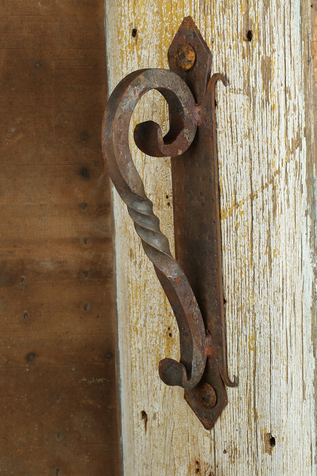 Rustic Door Hardware- Iron Door Handle #4-mexican-iron-hand Hammered ...