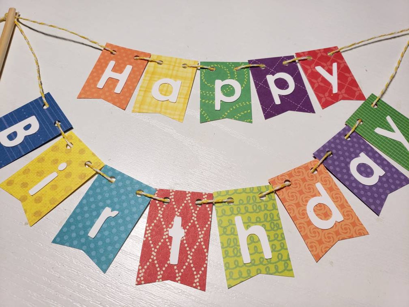 Cake Bunting multi Happy Birthday Cake Topper - Etsy