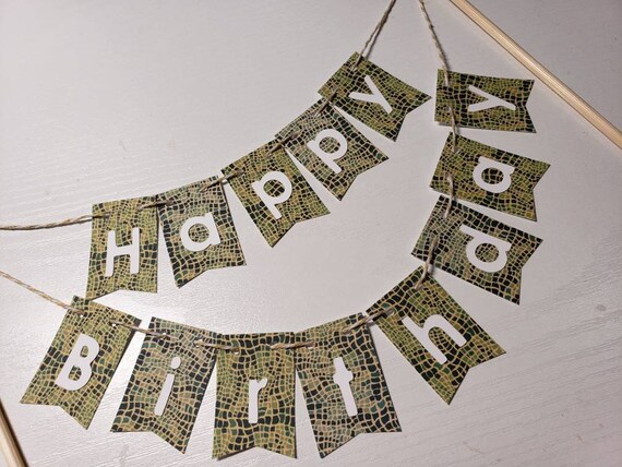 Cake Bunting lizard Happy Birthday Cake Topper | Etsy