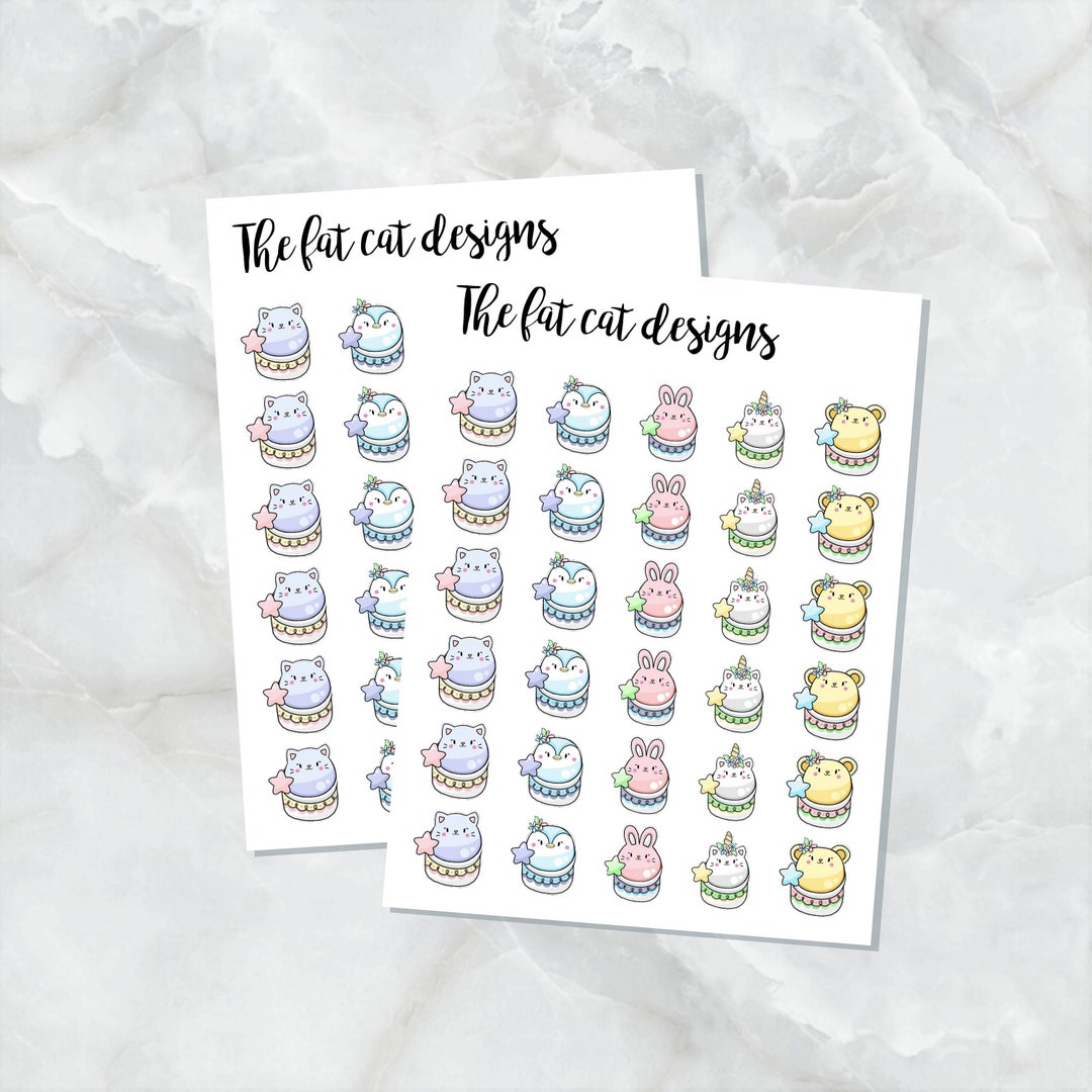 Cute Marshmallow Characters Planner Stickers for the Hobonichi Weeks ...