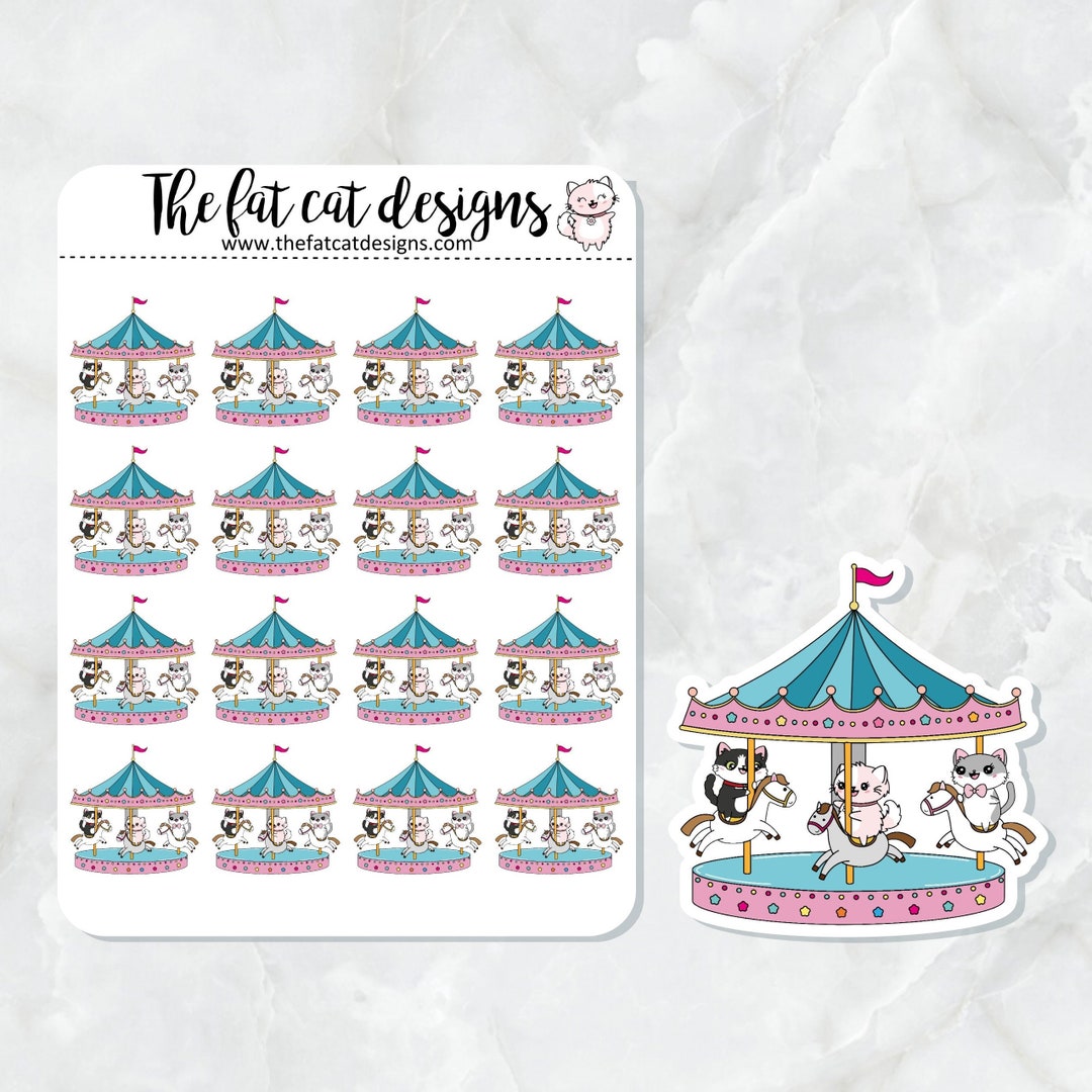 Flora Lily and Bud Carousel Ride Exclusive Cat Die Cut Sticker Sheet - Etsy