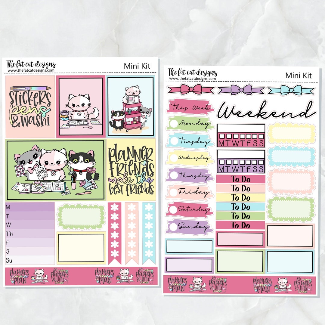Planner Life Flora Lily and Bud Cat Mini Kit Planner Sticker Kit for ...