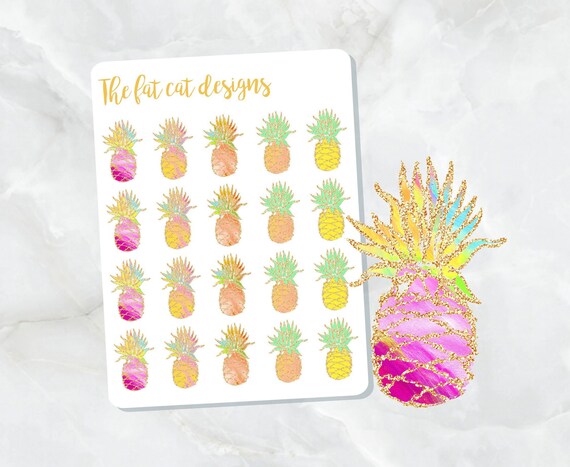 Glitter Pineapple Die Cut and Sticker Sheet Set for Personal | Etsy
