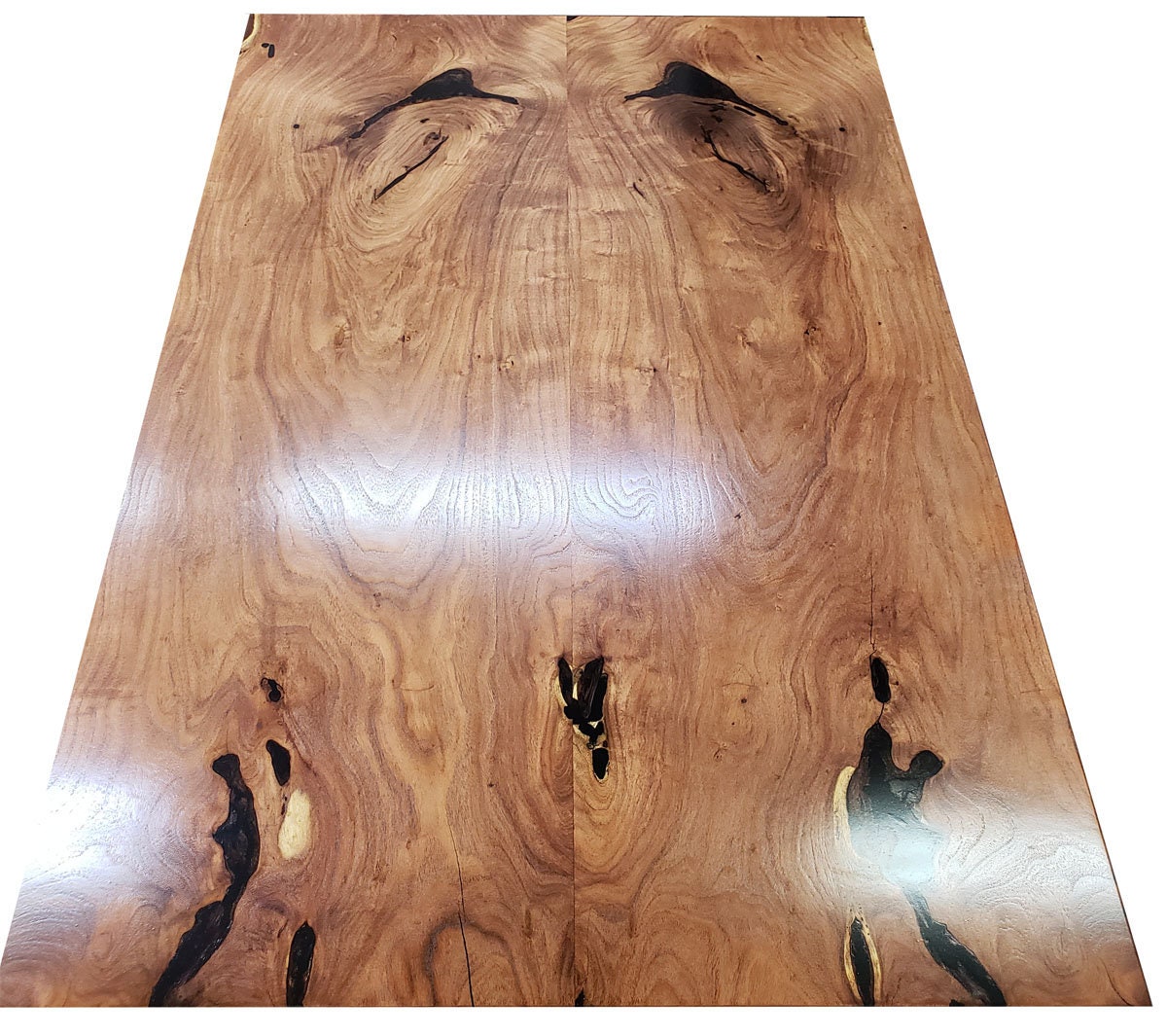 Mesquite End Grain tile Desk With Bookmatched Top and Black Lacquered ...