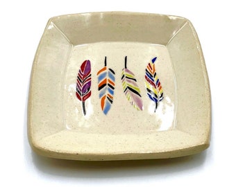 Hand Built Ceramic Morning Glory Leaf Plate - Etsy