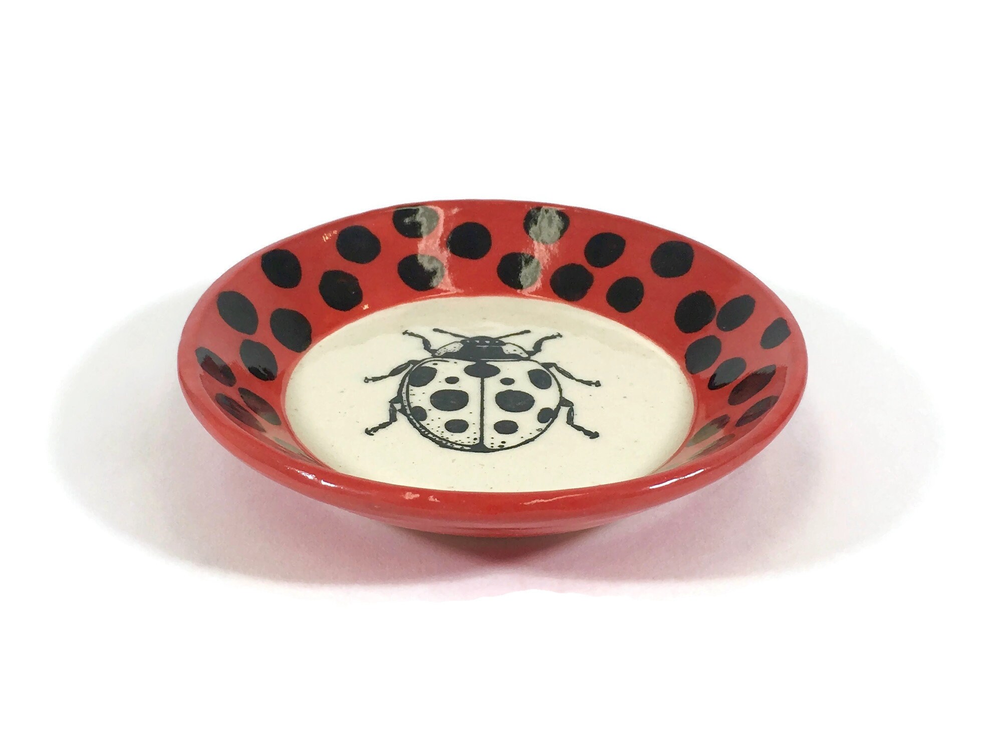 Hand Built Lady Bug Dish - Etsy