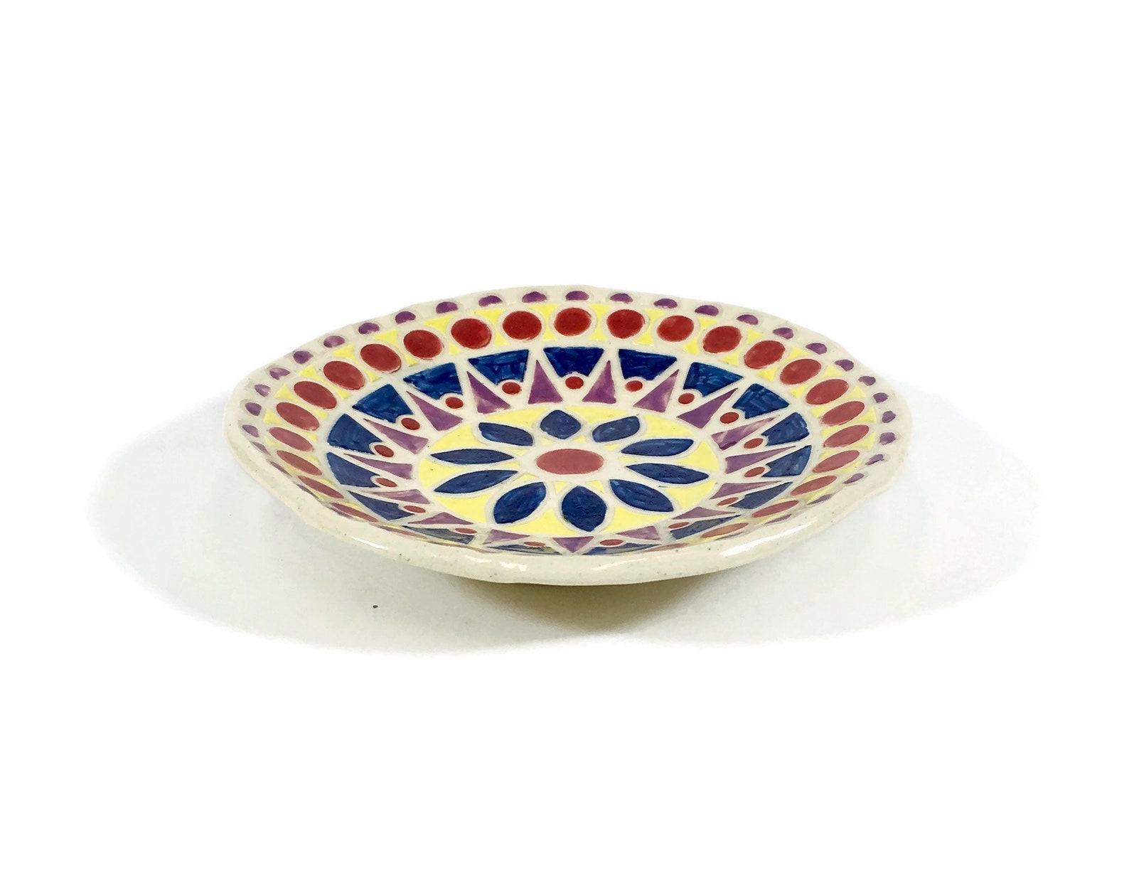 Hand Built Ceramic Mandala Plate - Etsy