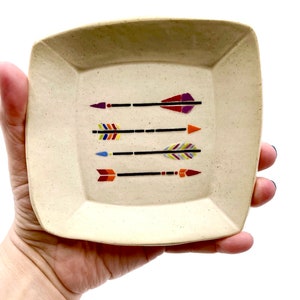 Hand Built Ceramic Arrow Plate - Etsy