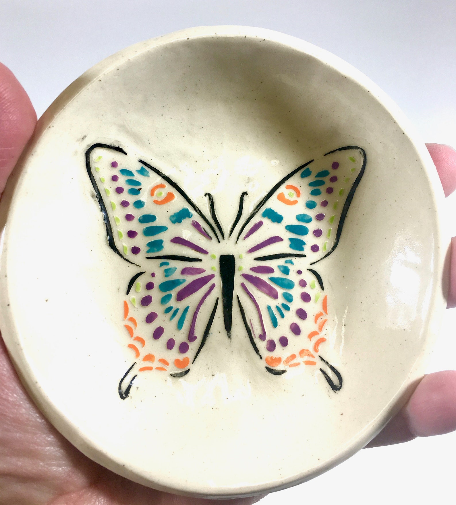 Hand Built Ceramic Butterfly Bowl - Etsy