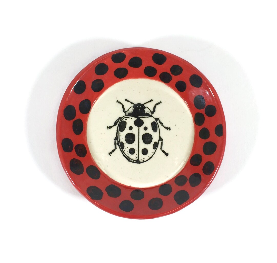 Hand Built Lady Bug Dish - Etsy
