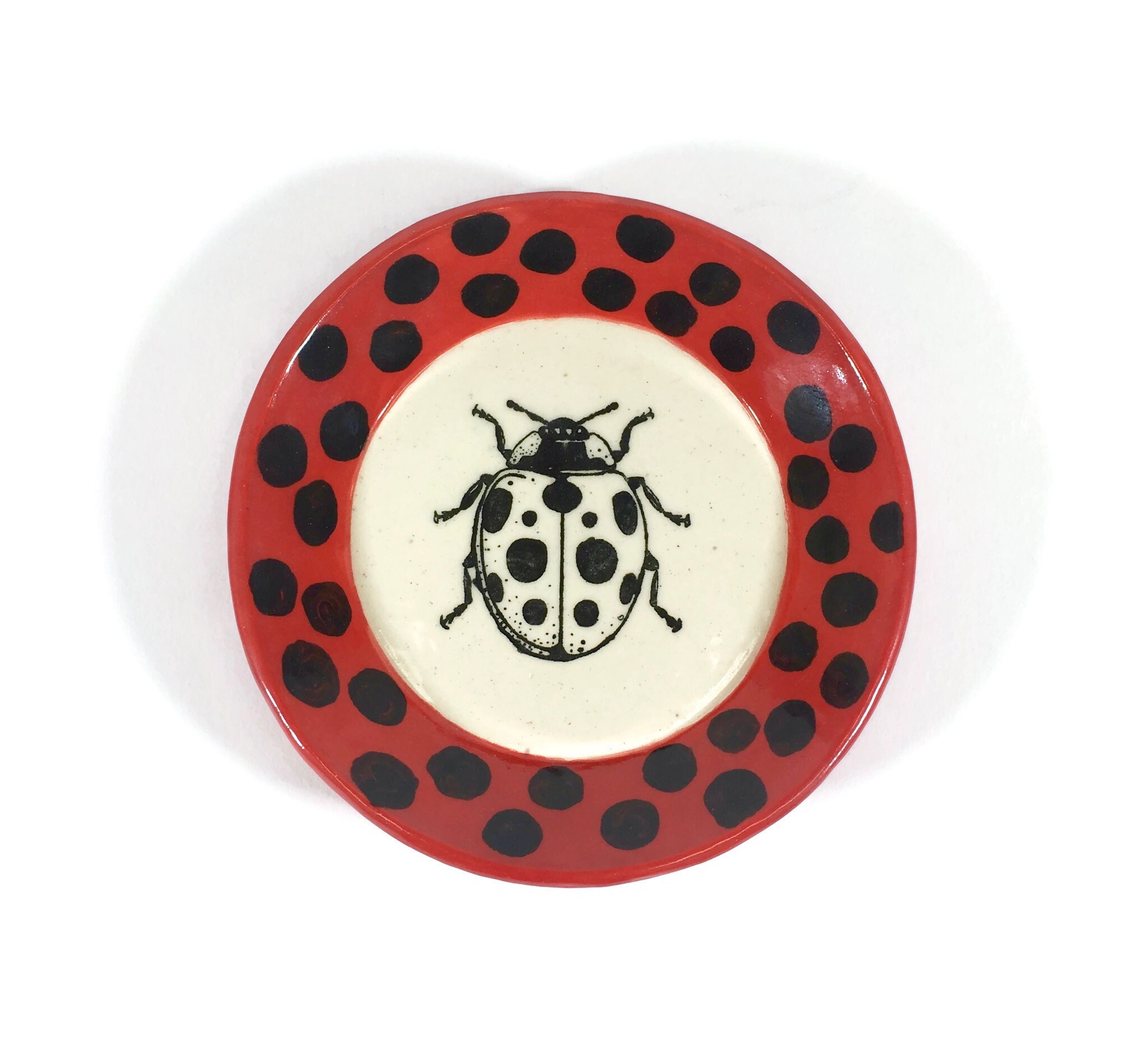Hand Built Lady Bug Dish - Etsy