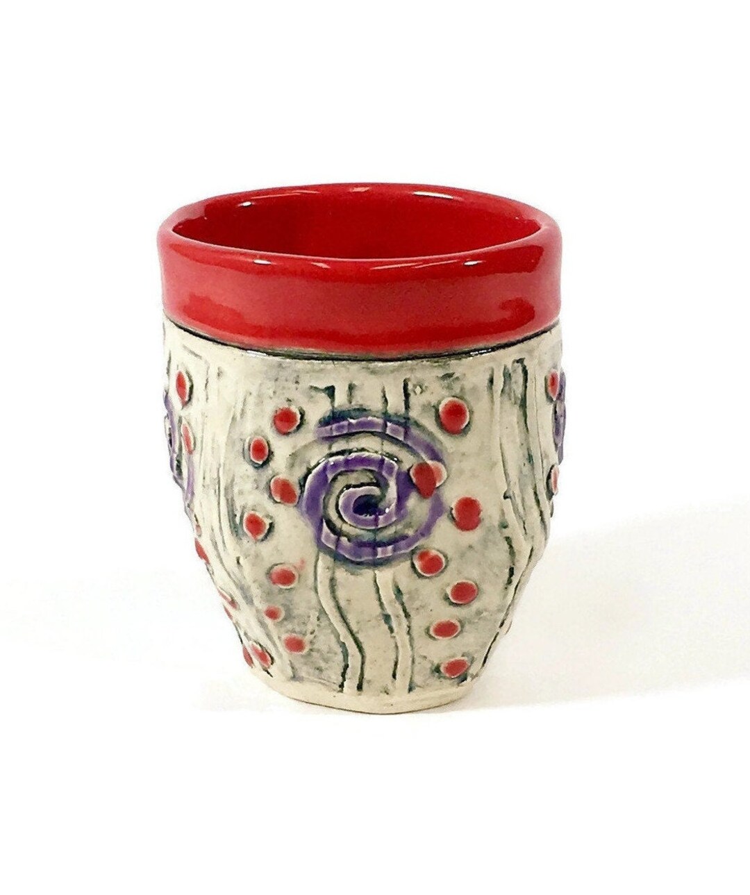 Colorful and Fun Hand Built Tea Cup - Etsy