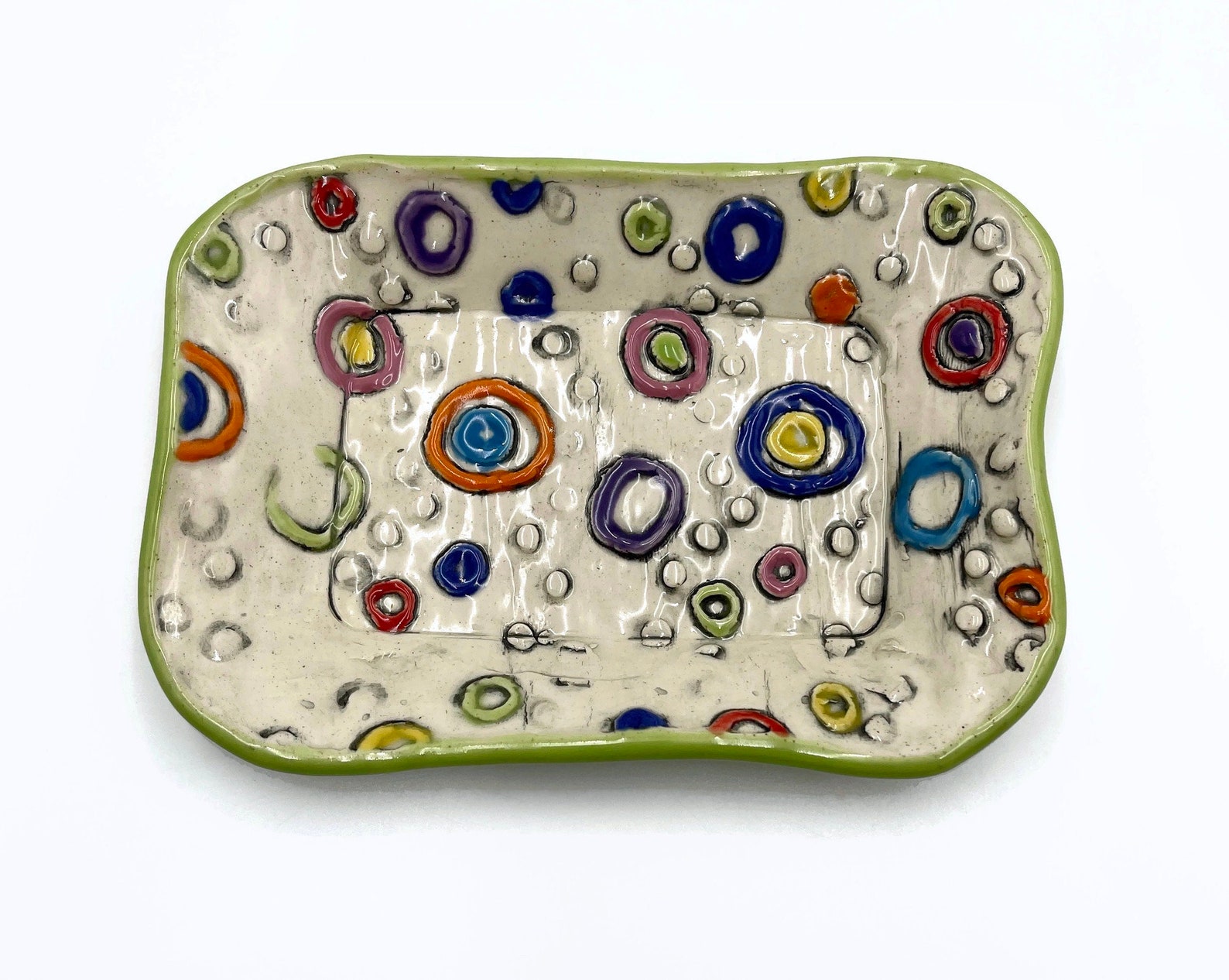 Hand Built Ceramic Circle Plate - Etsy