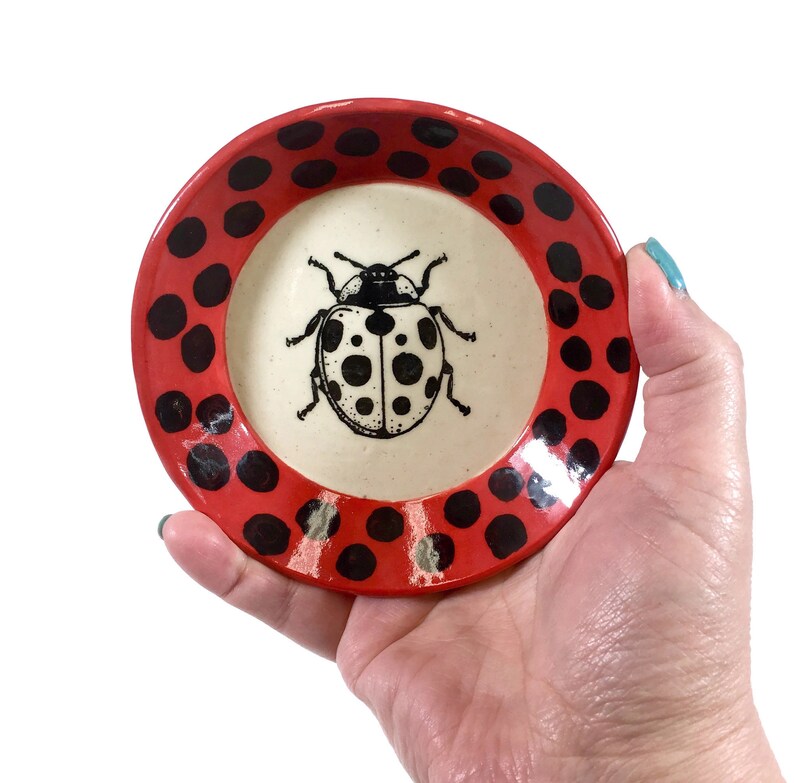 Hand Built Lady Bug Dish - Etsy