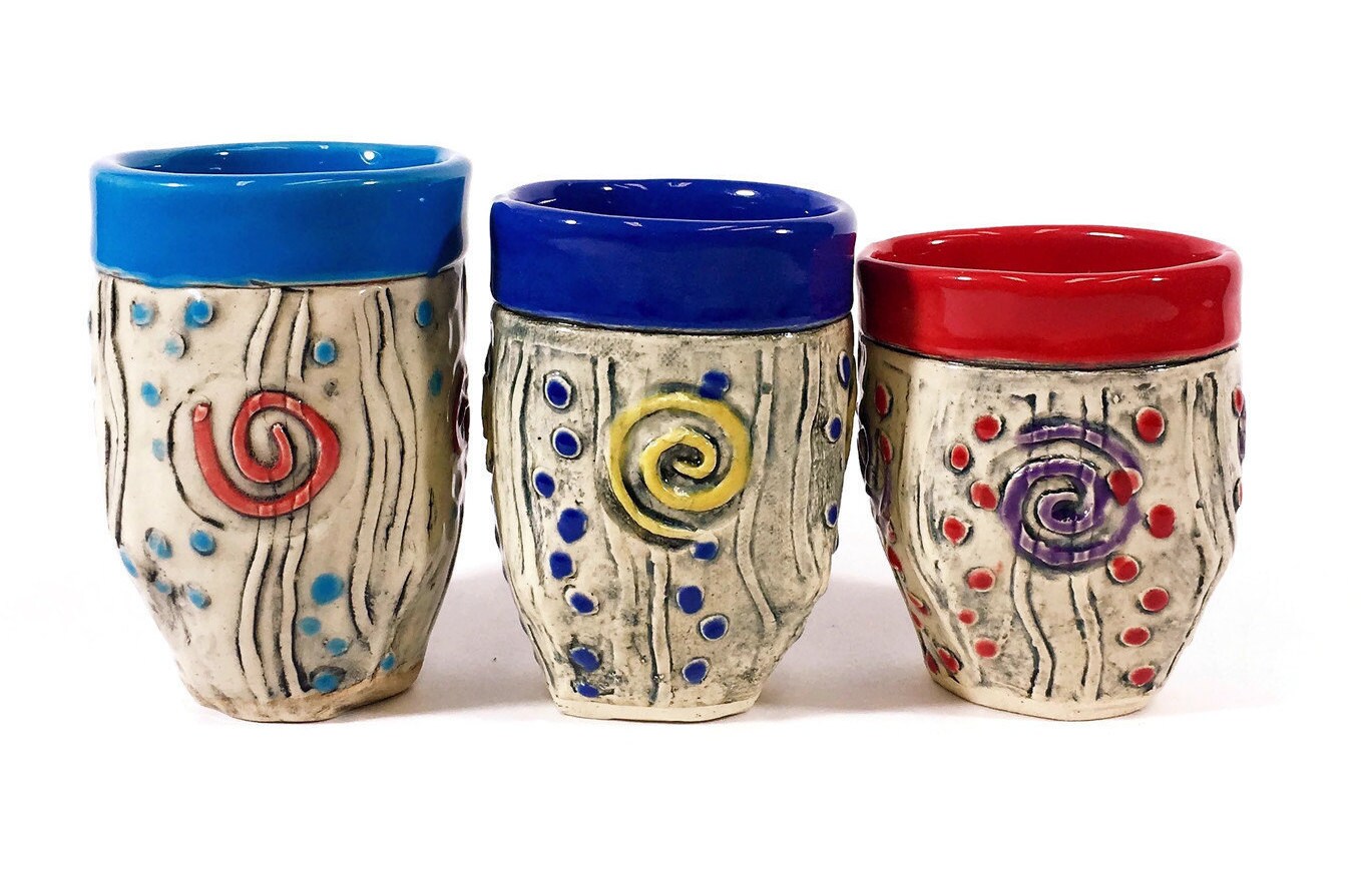 Colorful and Fun Hand Built Tea Cup - Etsy