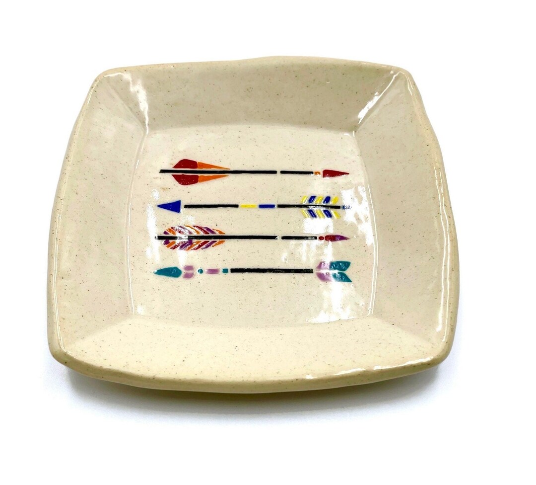 Hand Built Ceramic Arrow Plate - Etsy