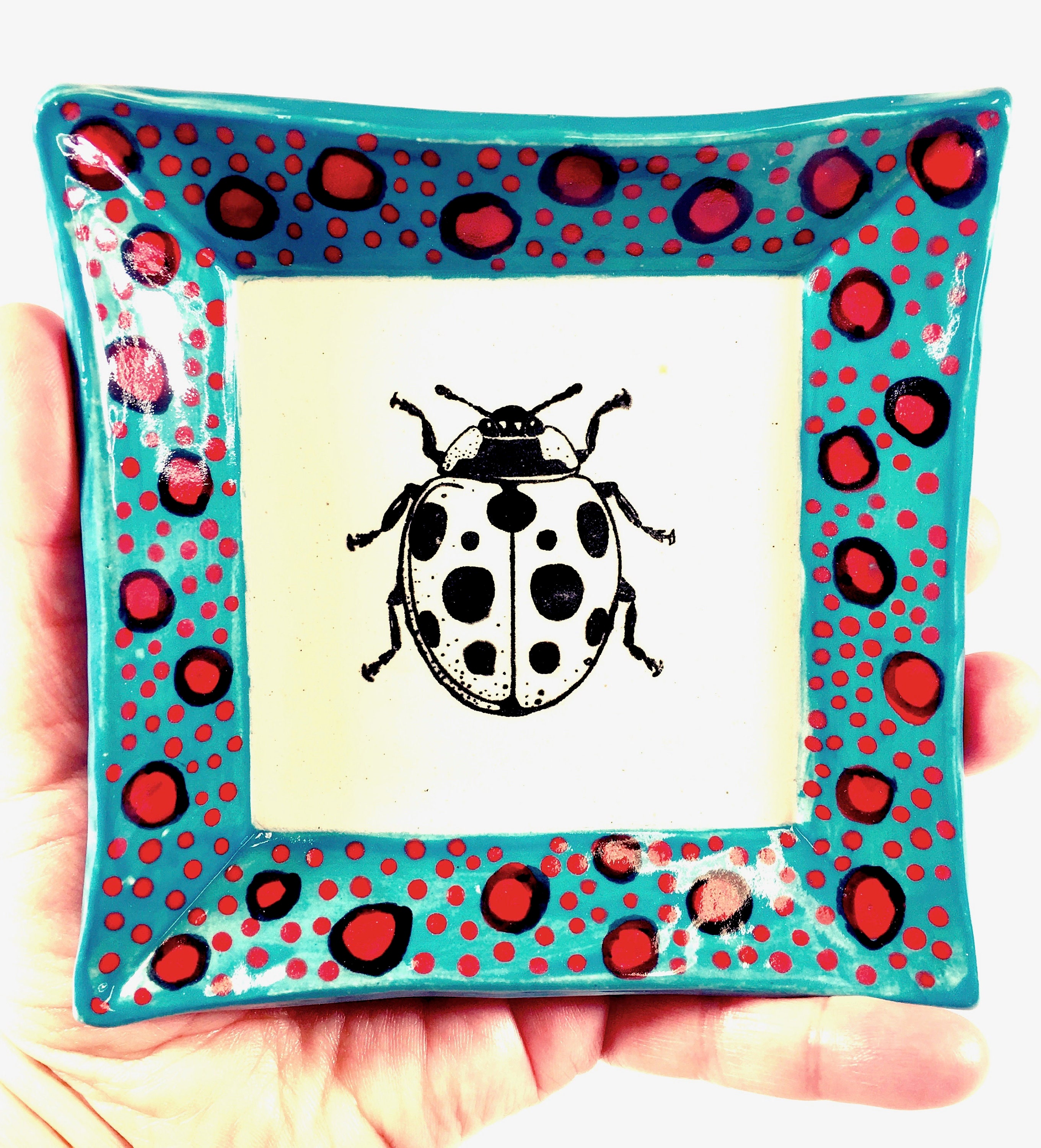 Small Hand Built Beetle Plate | Etsy