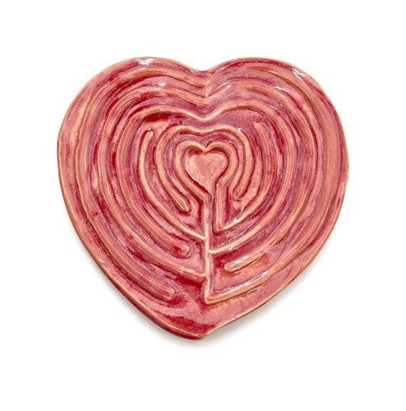 Hand Built Personal Ceramic Heart Finger Labyrinth | Etsy