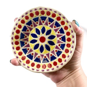 Hand Built Ceramic Mandala Plate - Etsy
