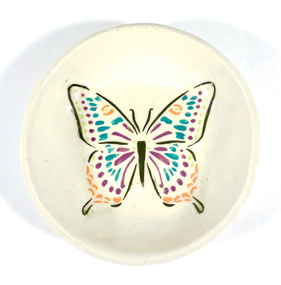 Hand Built Ceramic Butterfly Bowl - Etsy