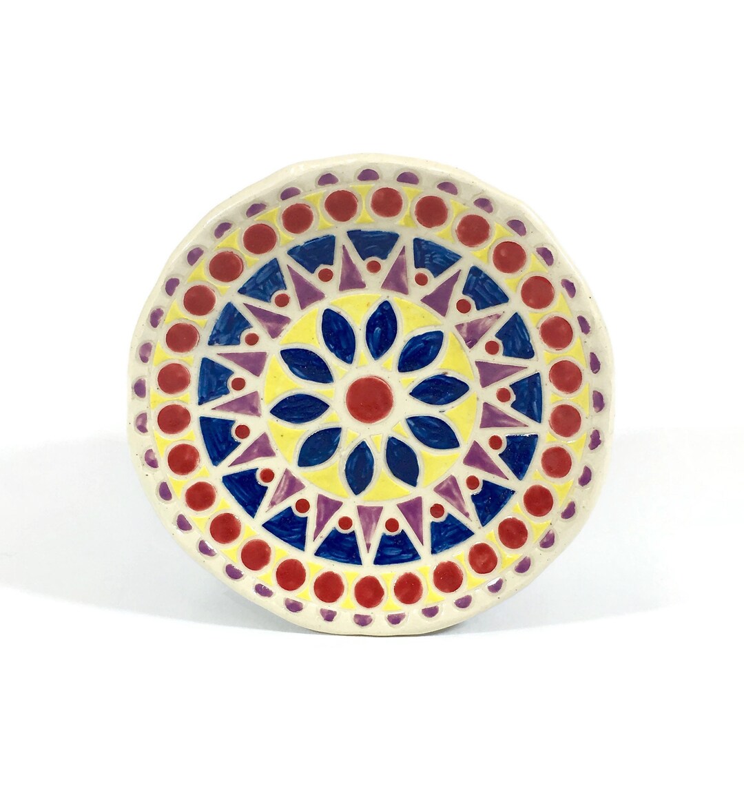 Hand Built Ceramic Mandala Plate - Etsy