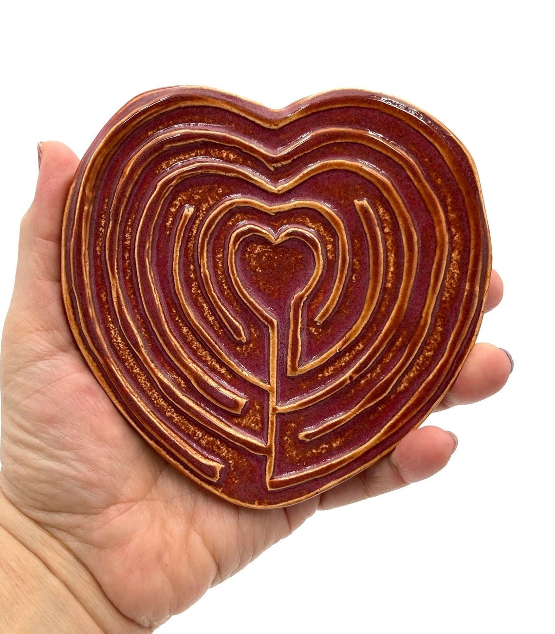 Hand Built Personal Ceramic Heart Finger Labyrinth - Etsy