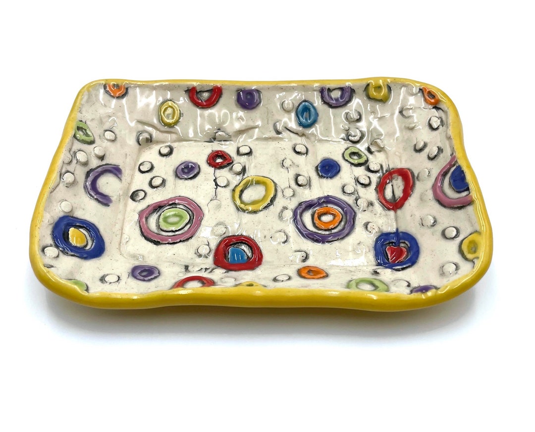 Hand Built Ceramic Circle Plate - Etsy