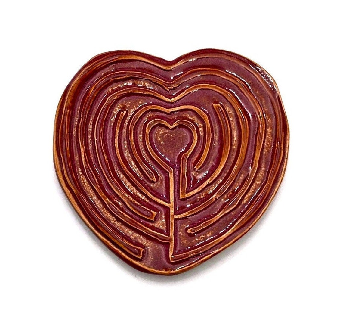 Hand Built Personal Ceramic Heart Finger Labyrinth - Etsy
