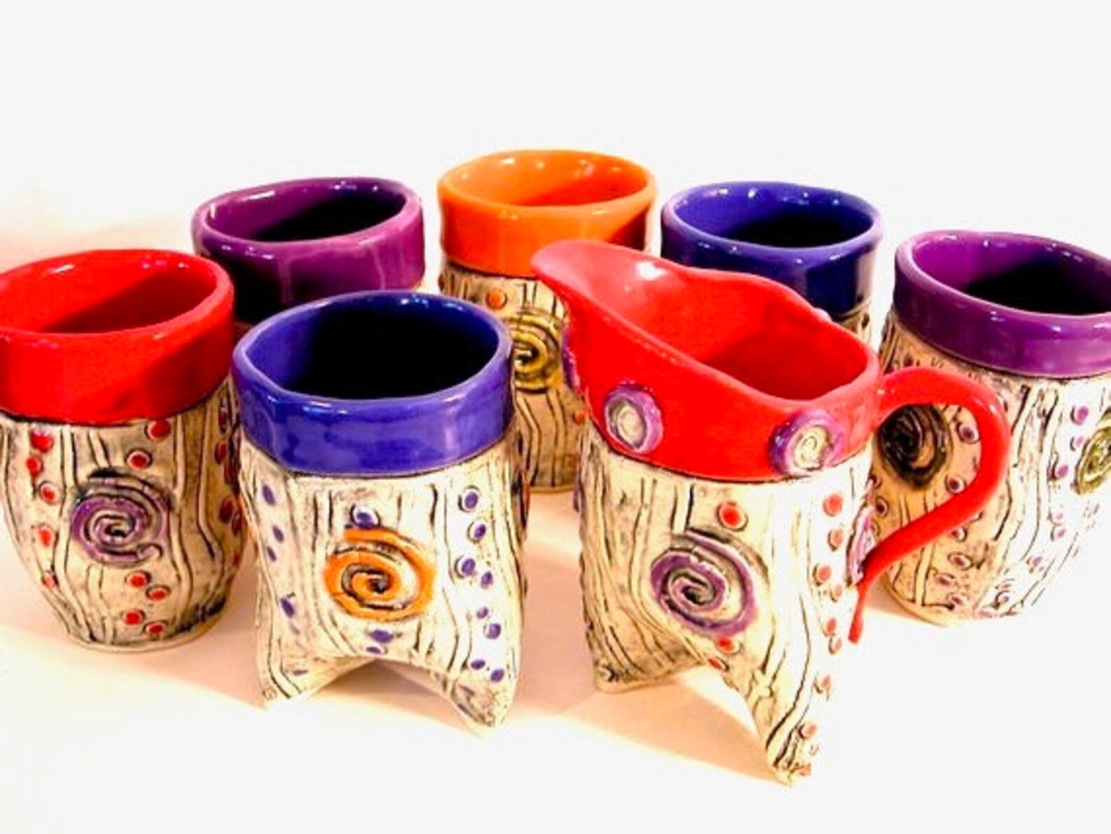 Colorful and Fun Hand Built Tea Cup - Etsy