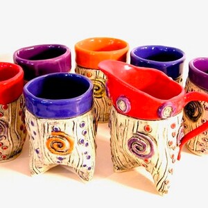 Colorful and Fun Hand Built Tea Cup - Etsy