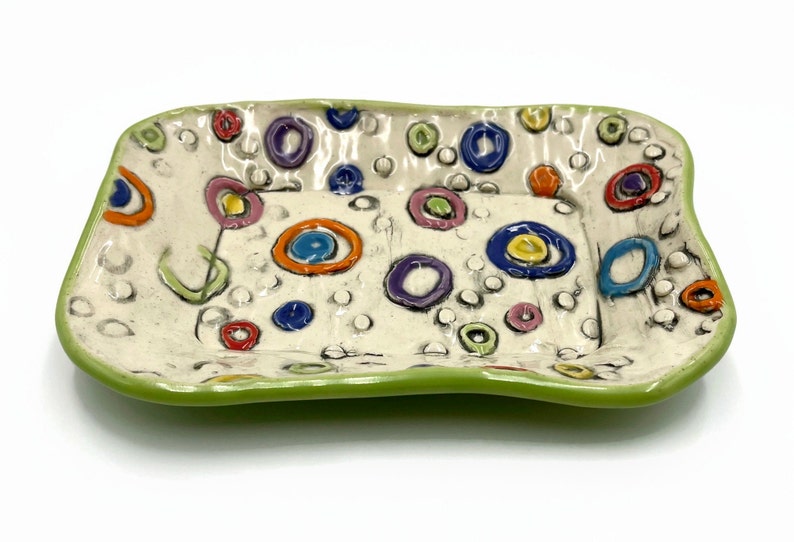 Hand Built Ceramic Circle Plate - Etsy