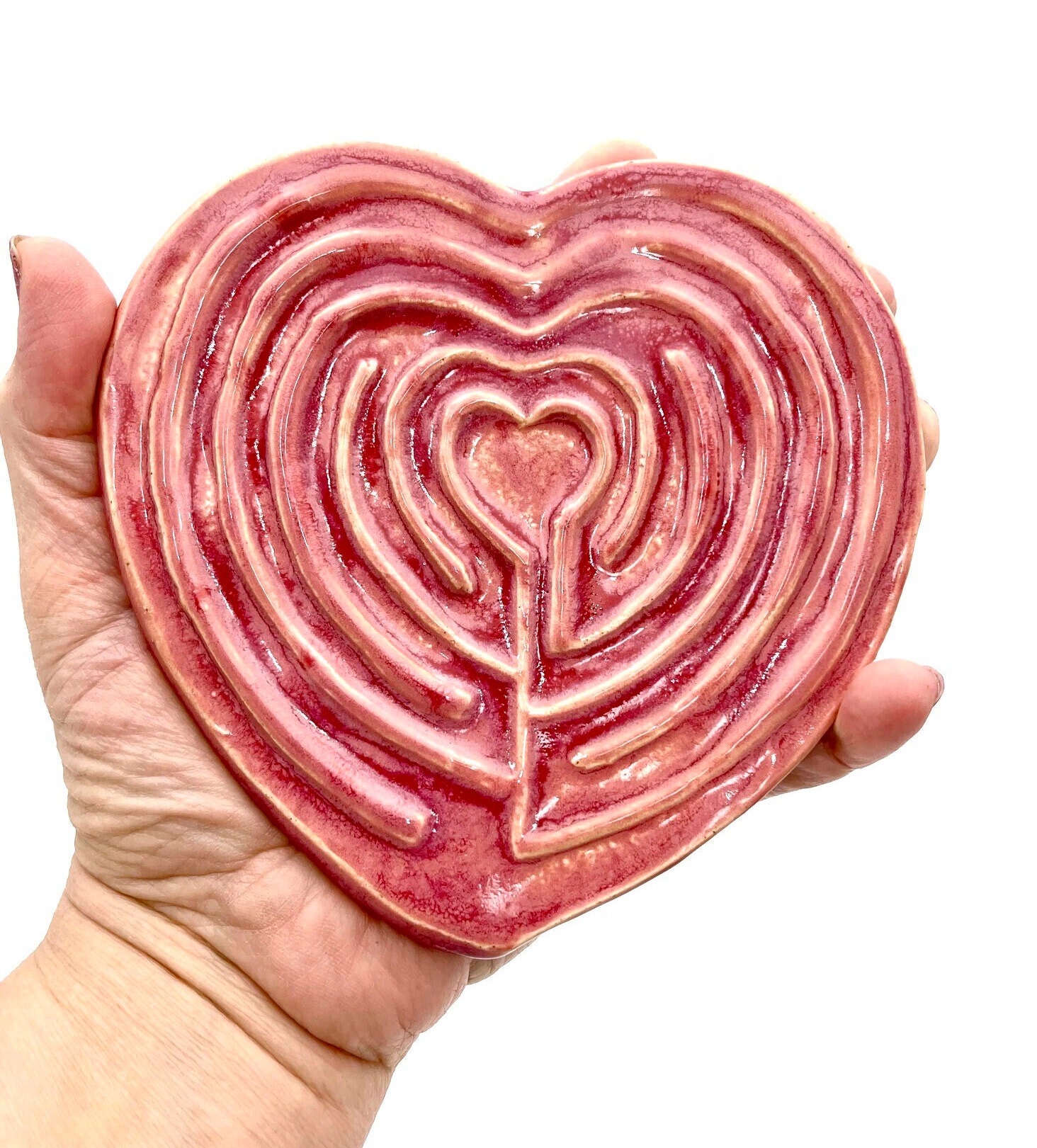 Hand Built Personal Ceramic Heart Finger Labyrinth - Etsy