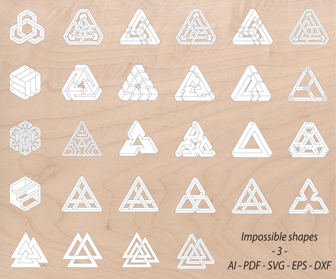 Impossible Shapes Set 3/5 Vectors Suitable for CNC - Etsy