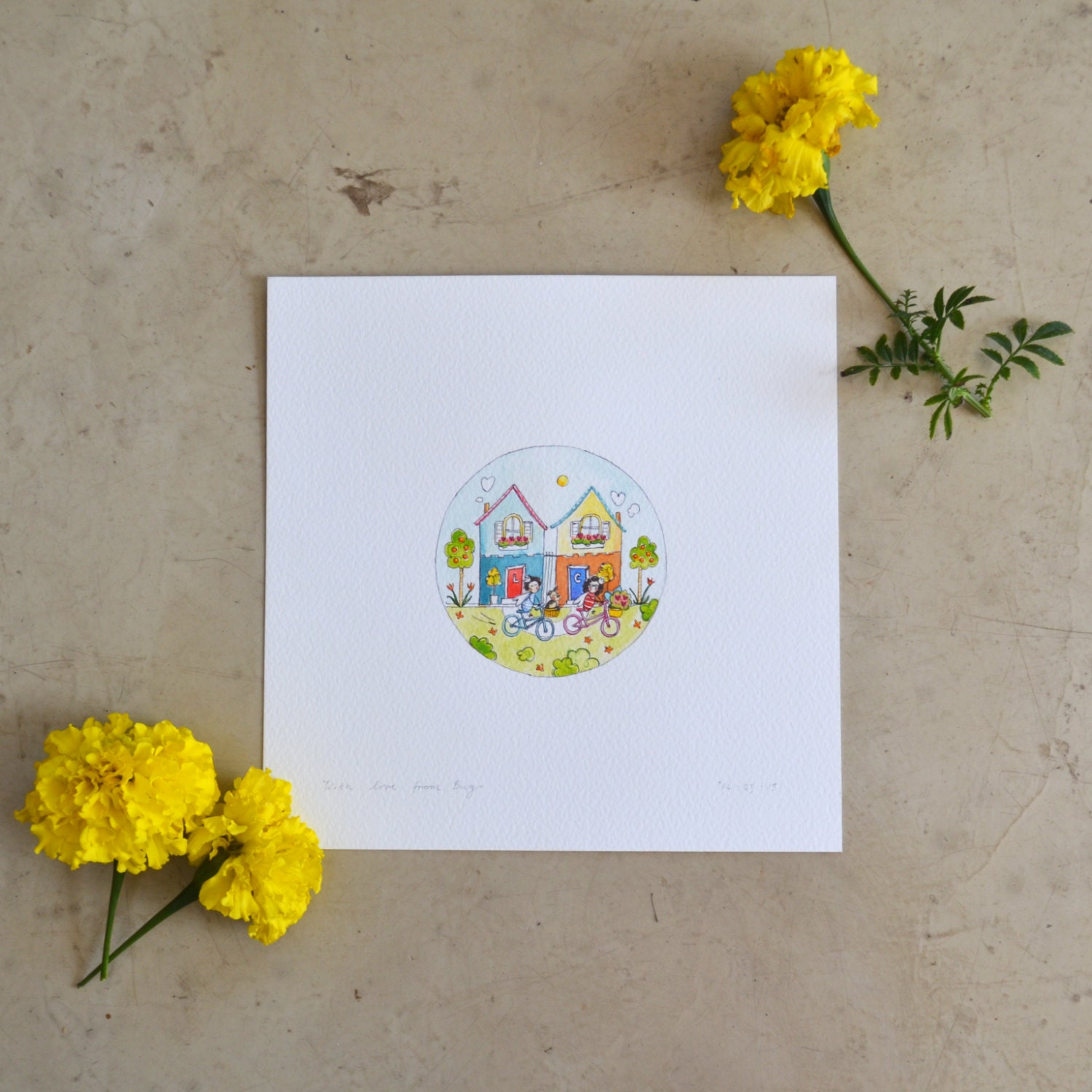 Custom Medi Watercolour Illustration 20x20cm Original Artwork ...