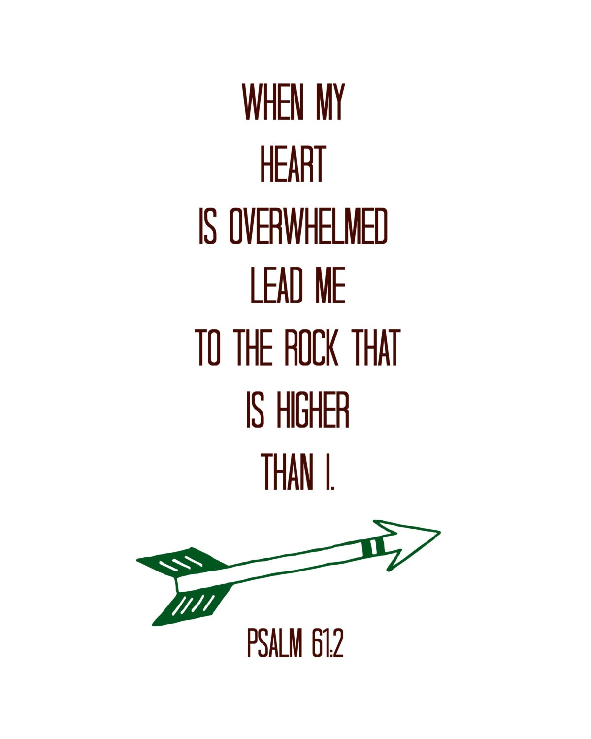 HOME or NURSERY PRINTABLE - Psalm 61:2 - Digital Download Available - Etsy