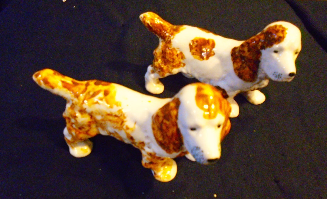 2 Vintage Standing English Springer Spaniel Dog Ceramic Figurines - Etsy