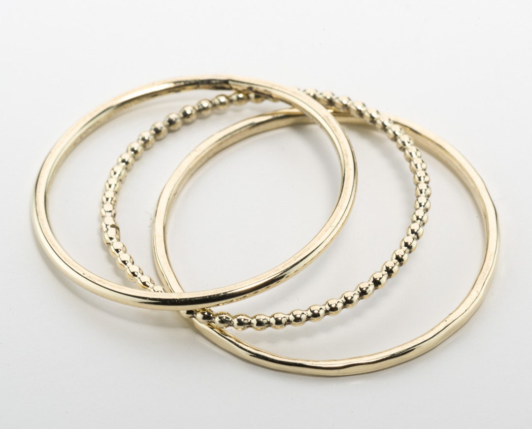 Narrow Contact Ring in Gold With Pearl Pattern (globule Ring) 1 Mm ...