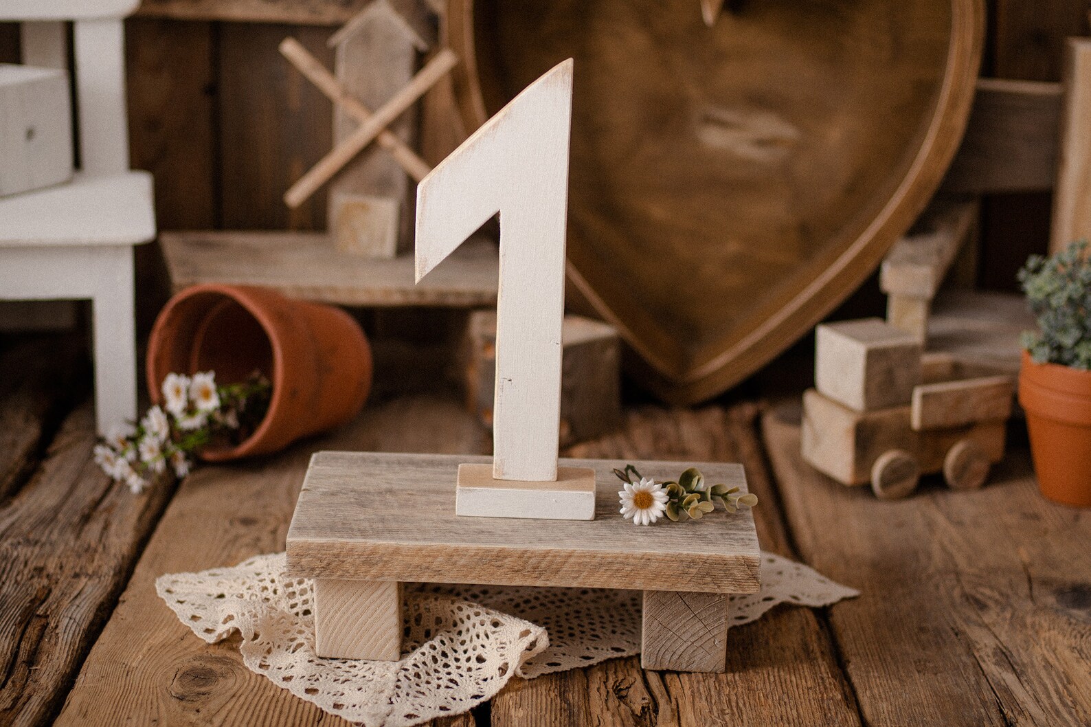 WOODEN NUMBER 1 for Your Baby Birthday Sessions, Newborn Props, Vintage ...