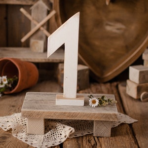 WOODEN NUMBER 1 for Your Baby Birthday Sessions, Newborn Props, Vintage ...