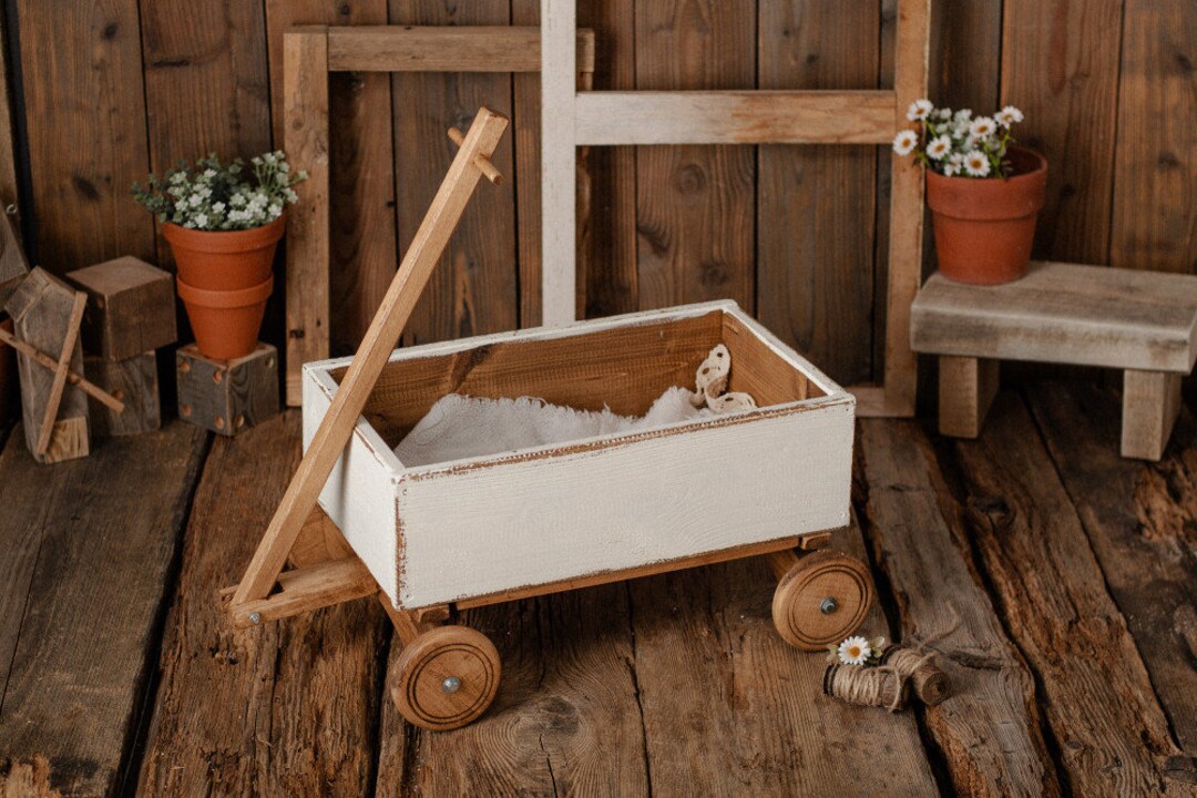 WHITE CART - Vintage Inspired Newborn Props, Sitter Cart Prop, Baby ...