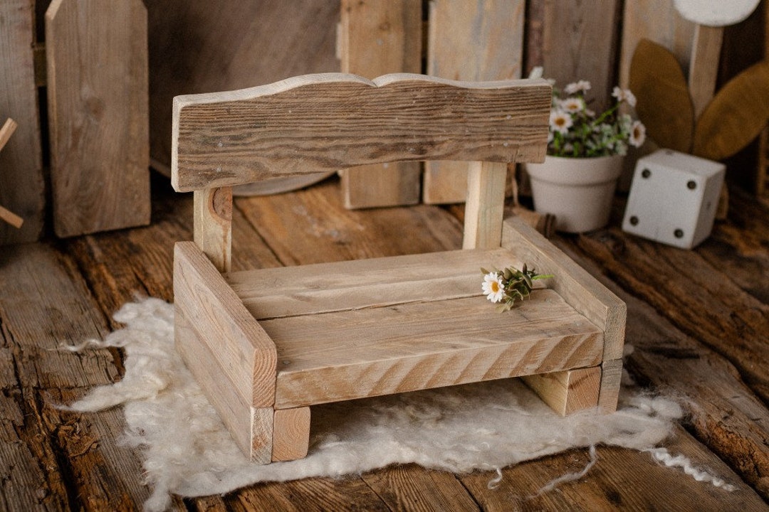 RUSTIC BENCH Newborn and Baby Prop, Wooden Newborn Prop, Vintage Style ...