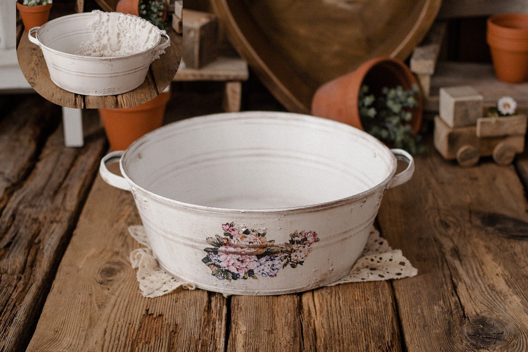 MILK BATH TUB Prop flower Milk Bath Tub, Washtub, Newborn Props ...