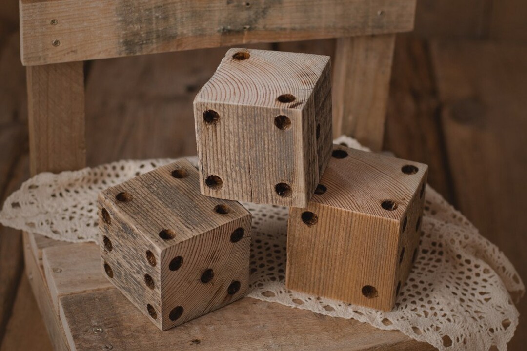 Home Decor - BIG Wooden DICE CUBE Decoration - Accessories, Living Room ...