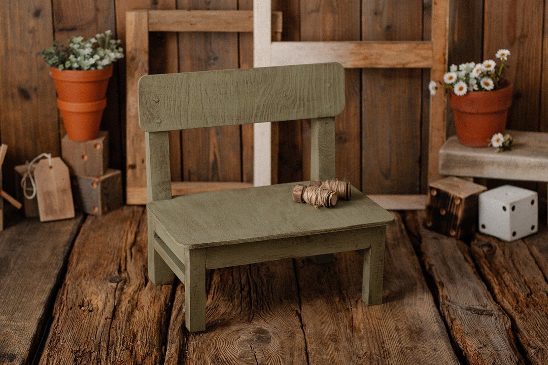 Wooden Bench Photography Prop for Newborn and Baby Session, Chair for a ...