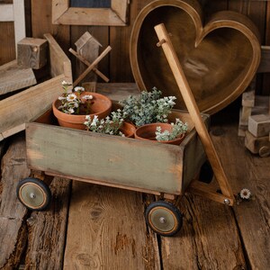 WOODEN GREEN CART - Newborn Props, Children Cart Prop, Baby Cart Prop ...