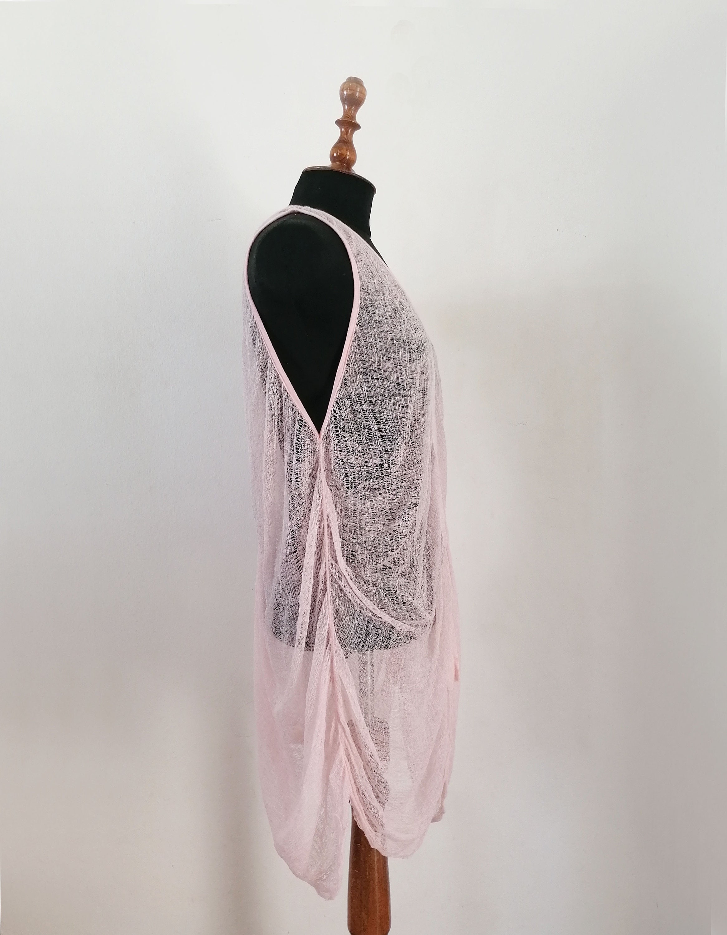 Baby Pink Cotton Shredded Tunic ,distressed Clothing for Women ...