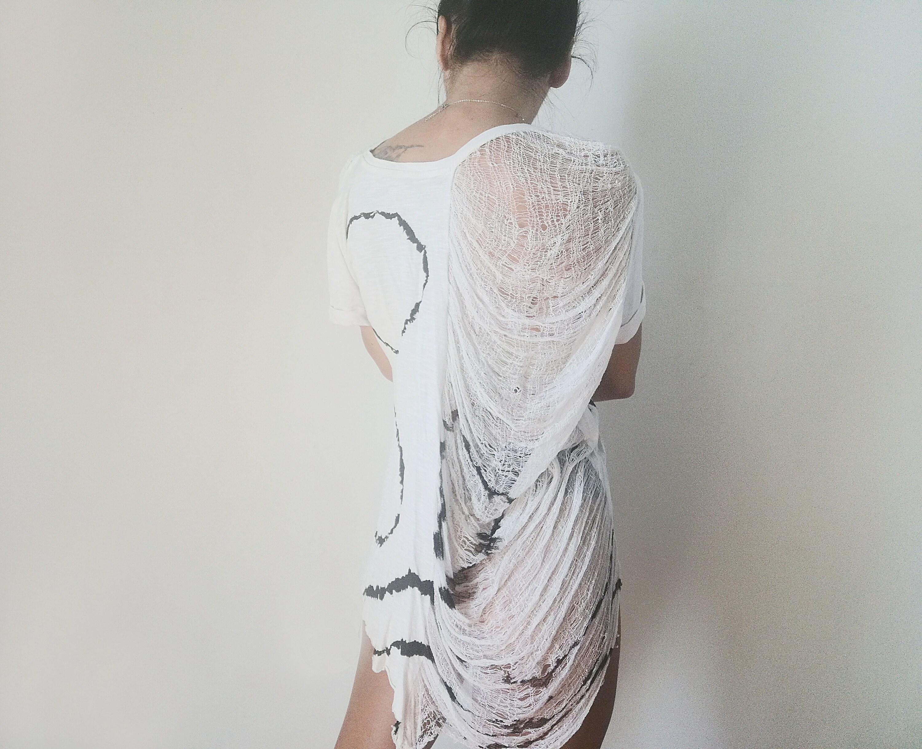 Twins Tiger Tie Dye Shredded Top, Tie Dye T Shirt, Shredded Clothing ...