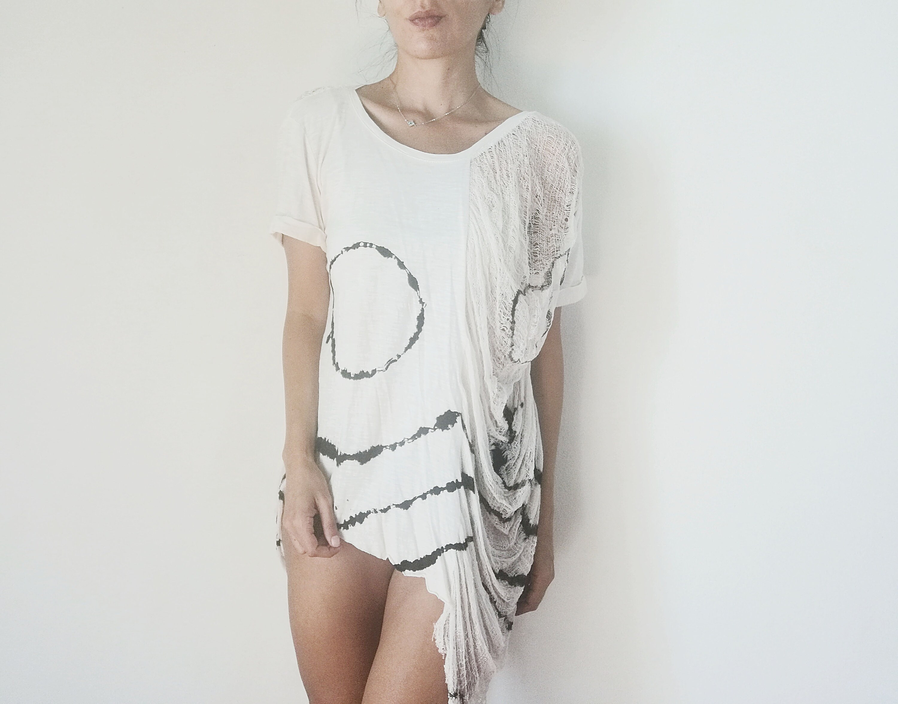 Twins Tiger Tie Dye Shredded Top, Tie Dye T Shirt, Shredded Clothing ...